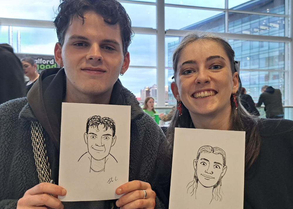 Speed portrait artist John Cooper